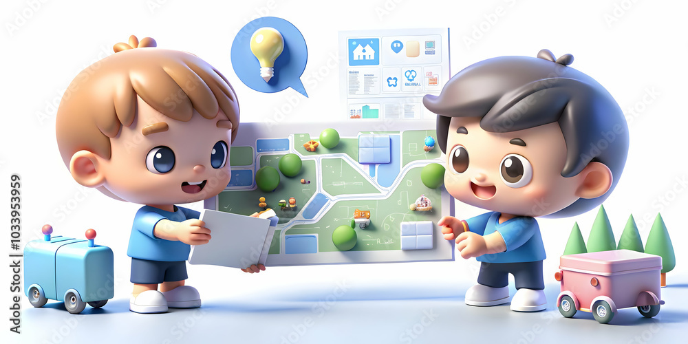 Kids Distributing Toys: Imaginative Children Strategically Planning ...