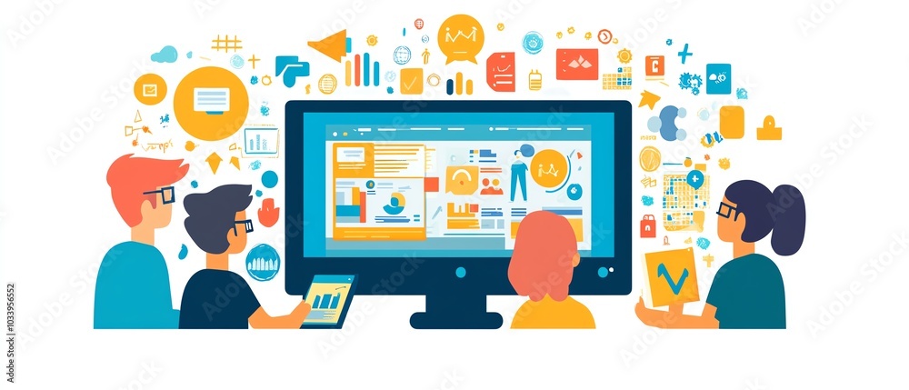 Engaging image of a web design team brainstorming accessibility ... Engaging image of a web design team brainstorming accessibility ...