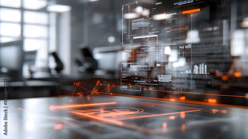 Futuristic digital technology interface showcasing advanced data and ...