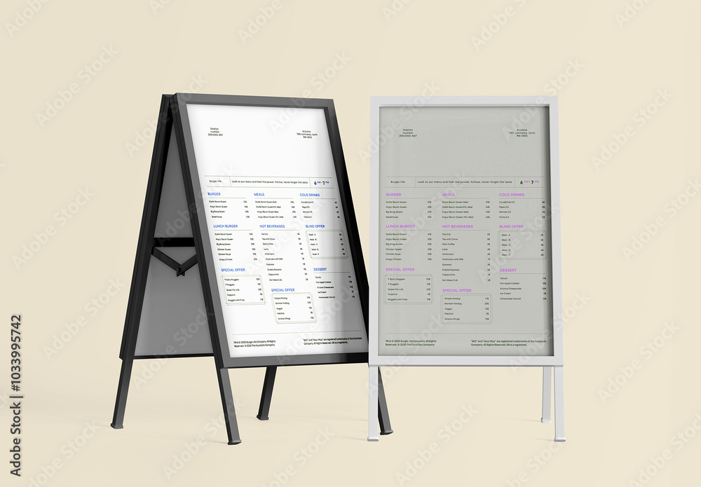 Double Menu Stand Mockup Stock Template | Adobe Stock