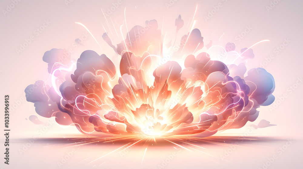 Intense smoke and motion lines illustrating a superhero landing impact ...