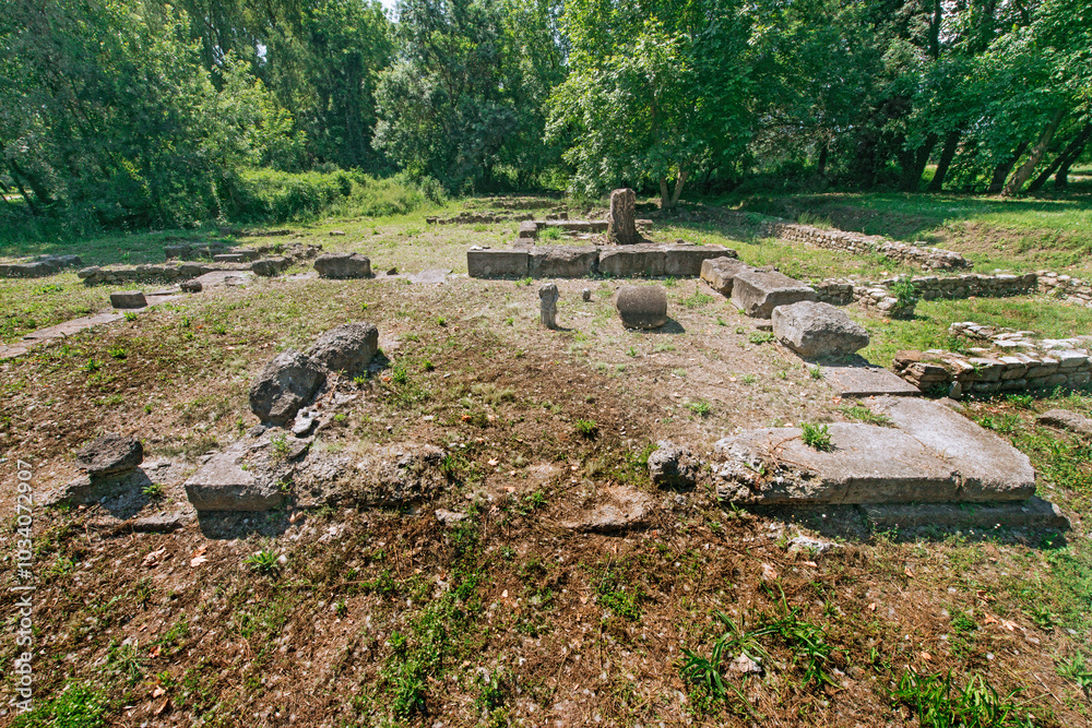 Zeus Temple in Dion at the foot of Mount Olympus. The city was built ...