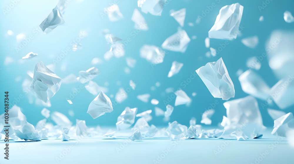 3D Plain Light Blue Backdrop with Floating Campaign Slogans in Zero ...