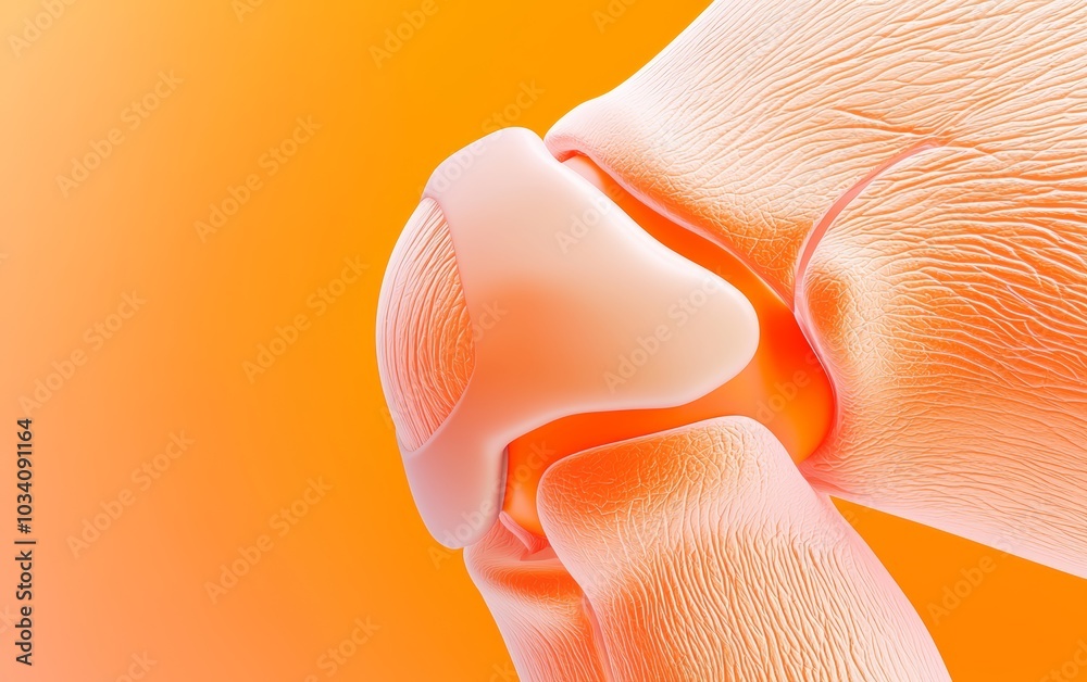 Human knee joint anatomy, detailed bones and cartilage, realistic ...