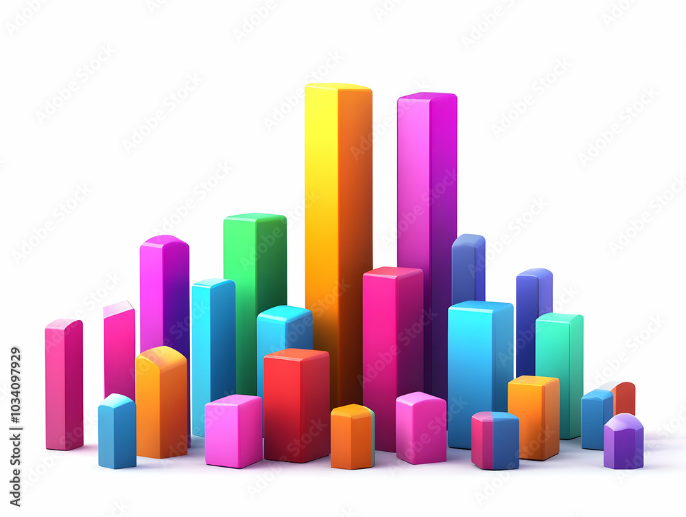 3D Flat Bar Graph Vector Illustration Depicting Increasing Voter ... 3D Flat Bar Graph Vector Illustration Depicting Increasing Voter ...