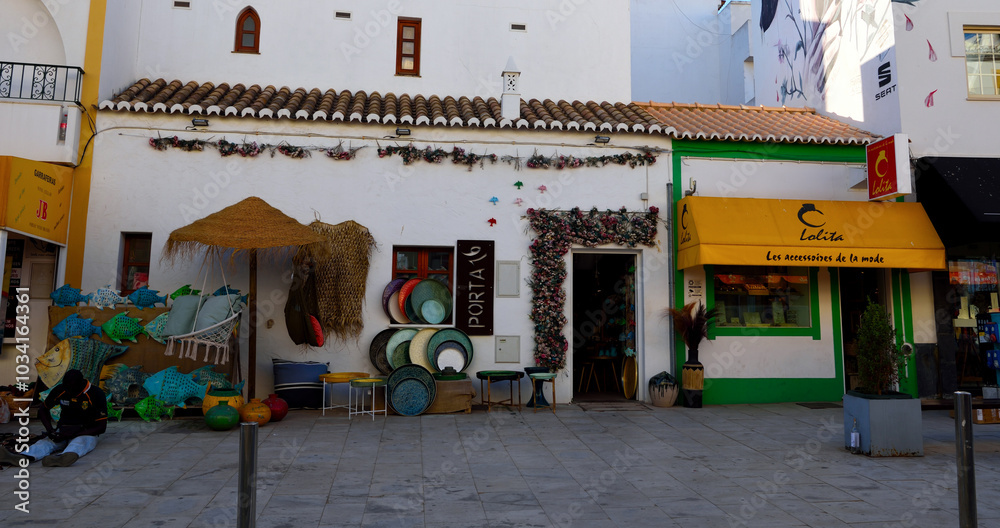 typical tourist shop in the center of carvoeiro located in the algarve ...