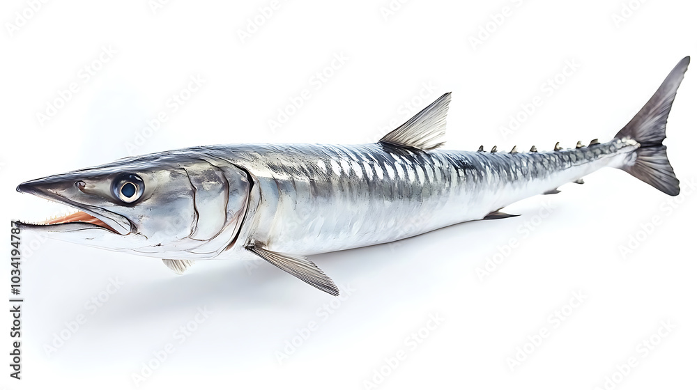 Sleek barracuda gliding through water, showcasing its streamlined body ...