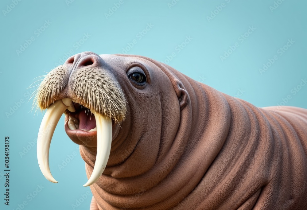 Whimsical Walrus A walrus with a comical expression its tusks cu Stock ...