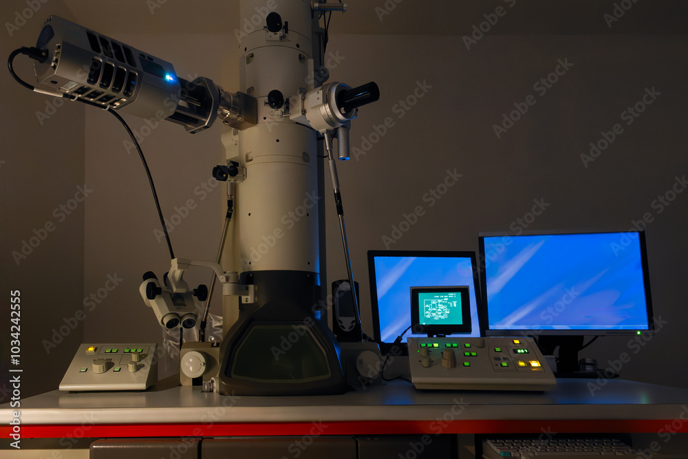 Column and control panel of an Analytical Transmission Electron ...