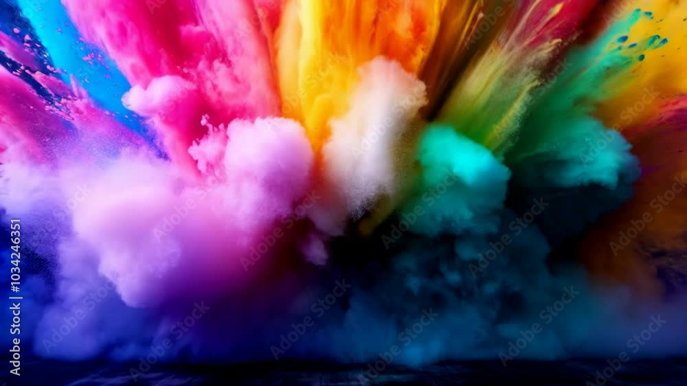 Color powder splash rainbow explosion background paint holi smoke color ...