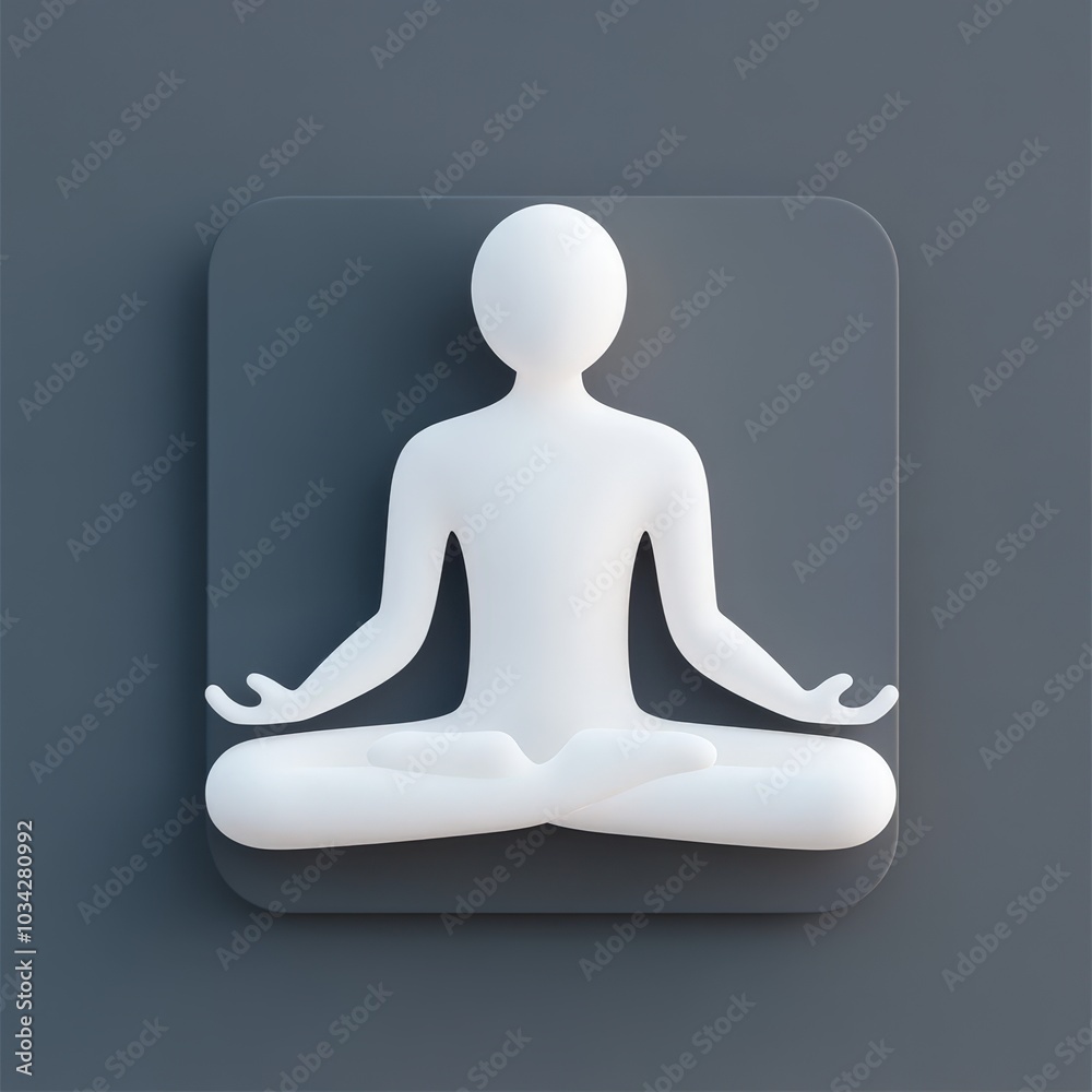 Stylized representation of a meditating figure, symbolizing tranquility ...