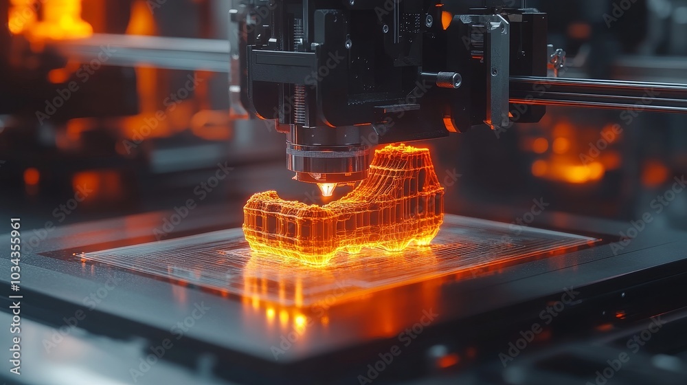 Innovative 3d printing technology creating a detailed sneaker design ...