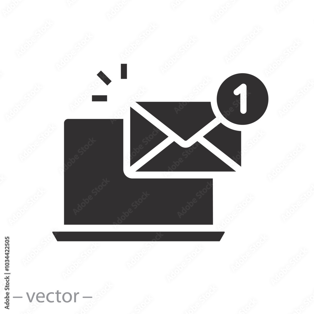 message on the desktop, laptop with mail, notification marketing ...