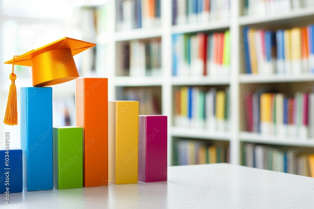 Study abroad program concept for higher degrees - black graduation cap ...