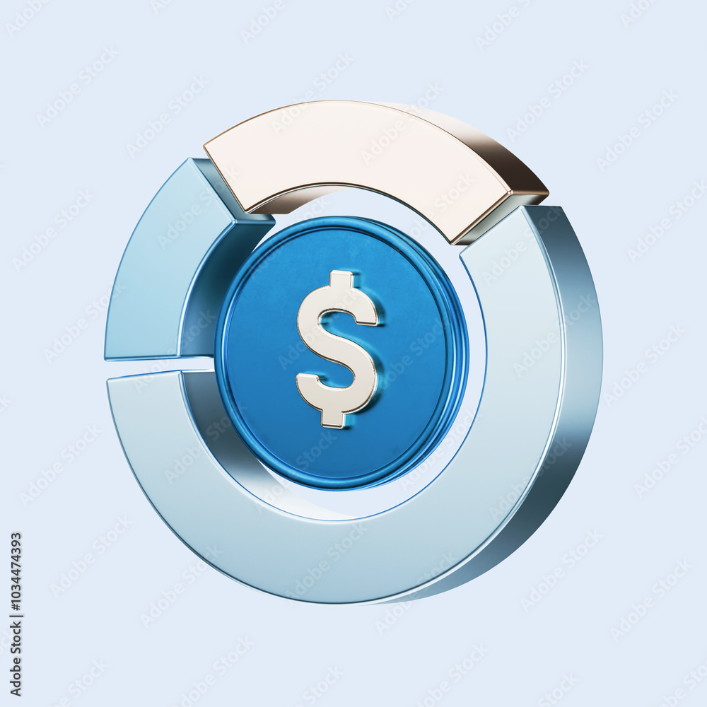 Photo & Art Print The 3D icon combines a trading terminal and trading ...