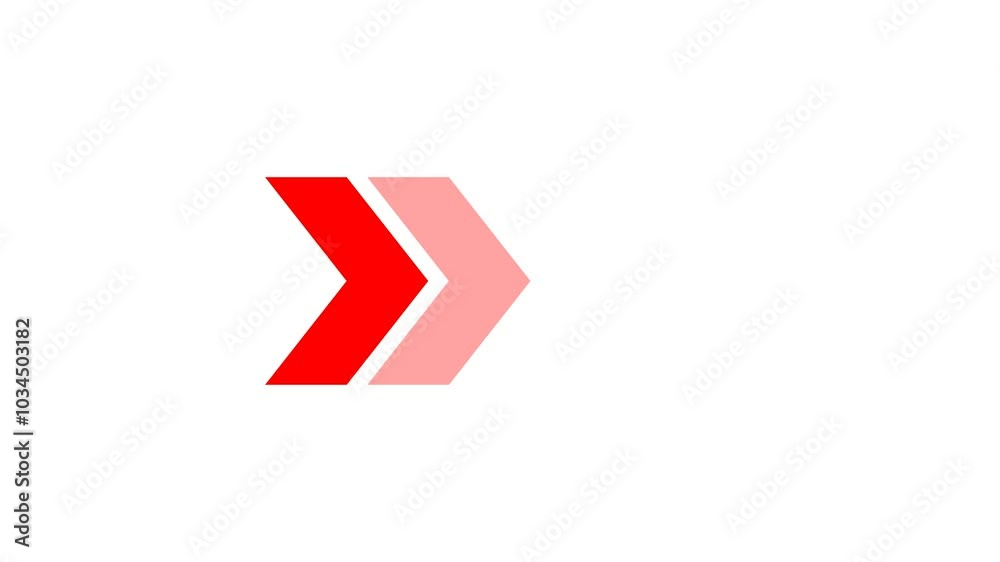 Red Right Direction Arrow Pointing From Left to Right Side 4k Animation ...