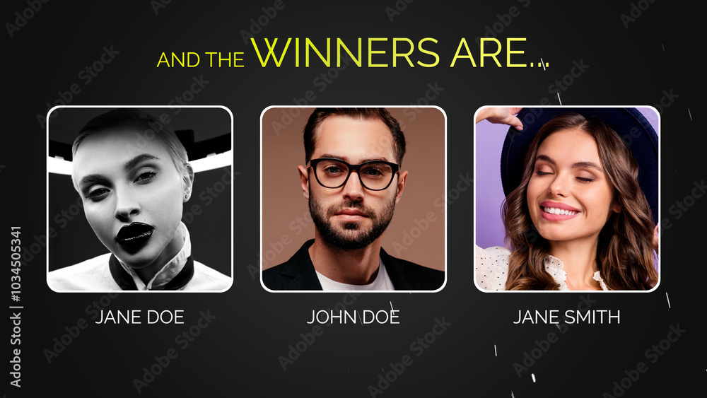 Awards - Contest Winners template contains 27 media placeholders and 4 ...