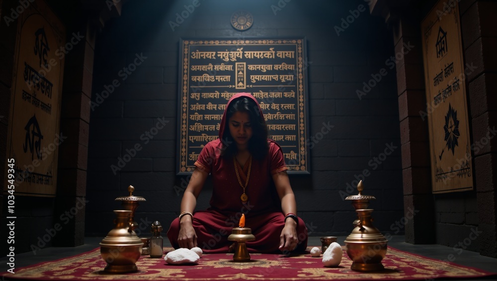 A portrait depicting traditional black magic rituals as per Indian folk ...