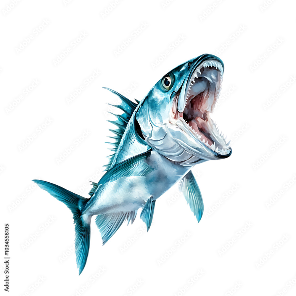Photo & Art Print Fierce fish with open mouth, showcasing sharp teeth ...