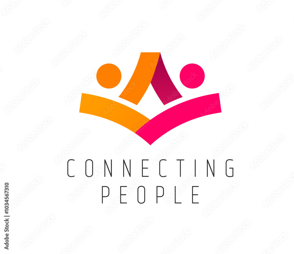 Community connect people together icon, teamwork or union and family ...