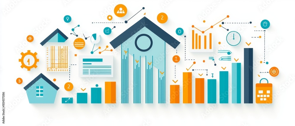 Flat Design Project Management Visual A Detailed Overview With Analytics Charts And Workflow