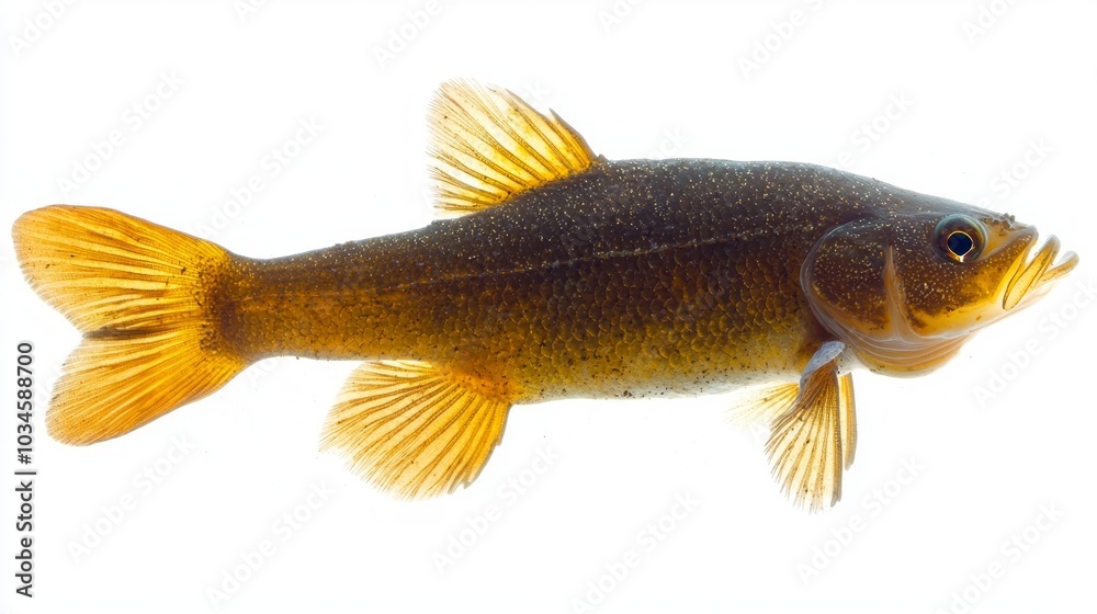 image presents a Tench exhibiting its unique coloration and body ...