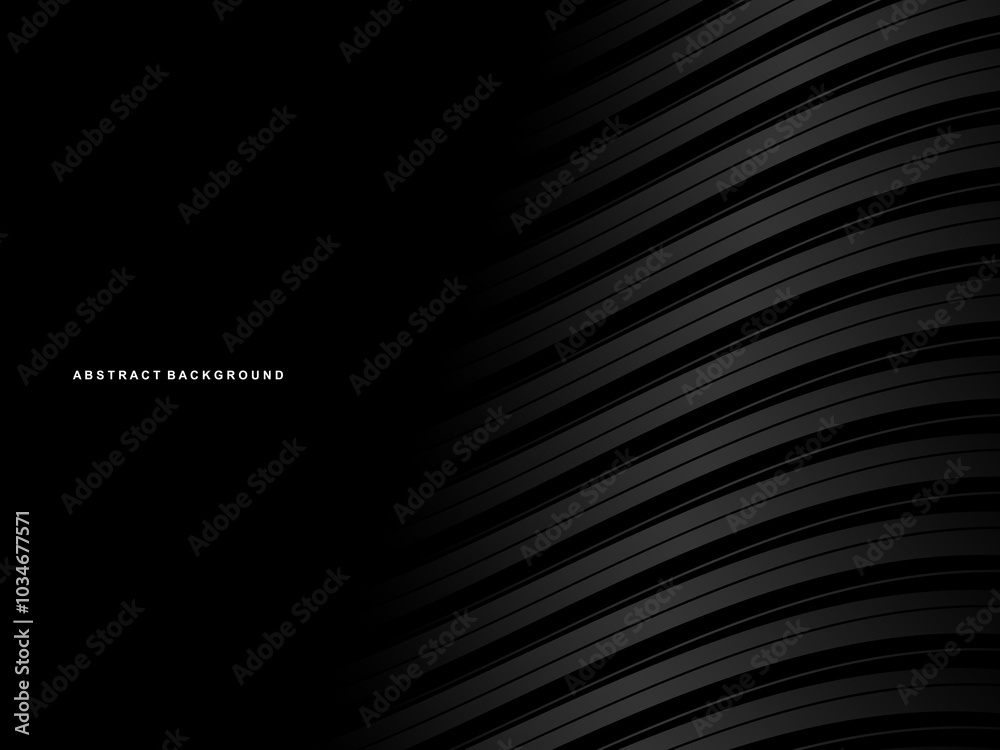 Abstract futuristic dark black background with modern wave design ...