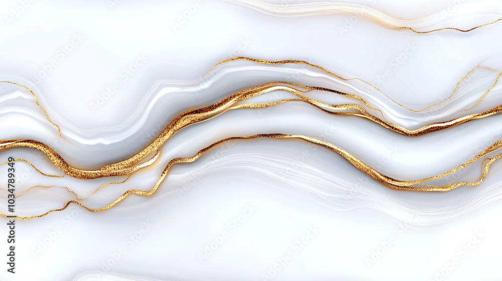 A gold and white line with a gold and white stripe. The line is curvy ...