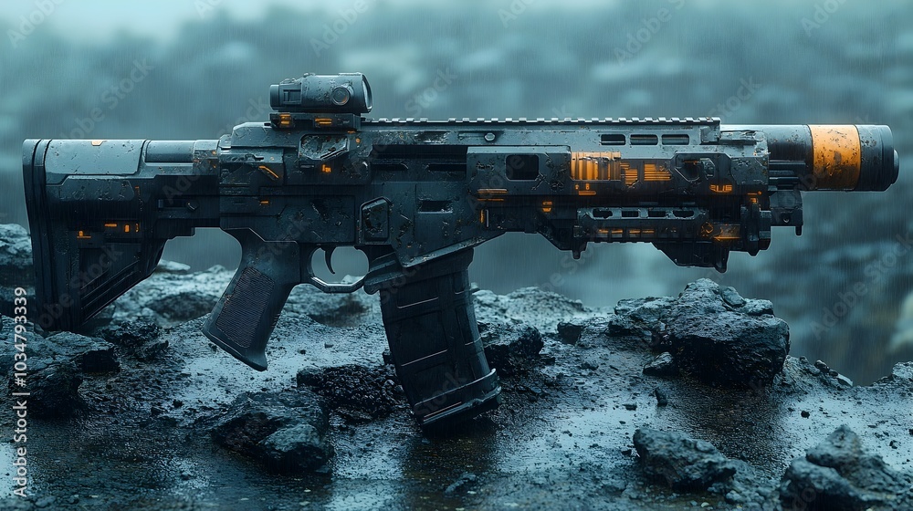 Rugged Bolt-Action Rifle Wielded by Hardened Scavenger in Dystopian ...