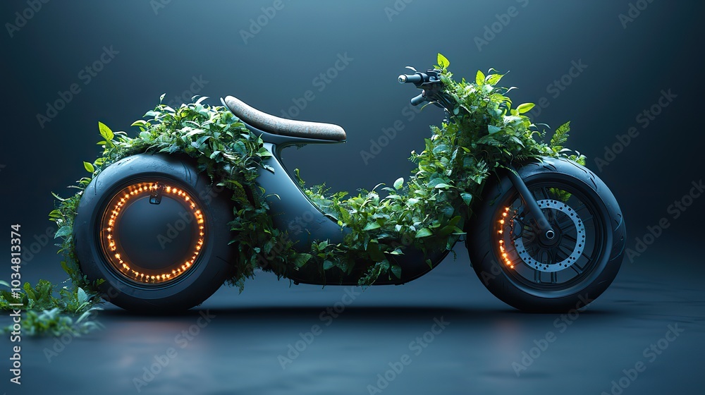 the concept of green transportation featuring an electric scooter ...