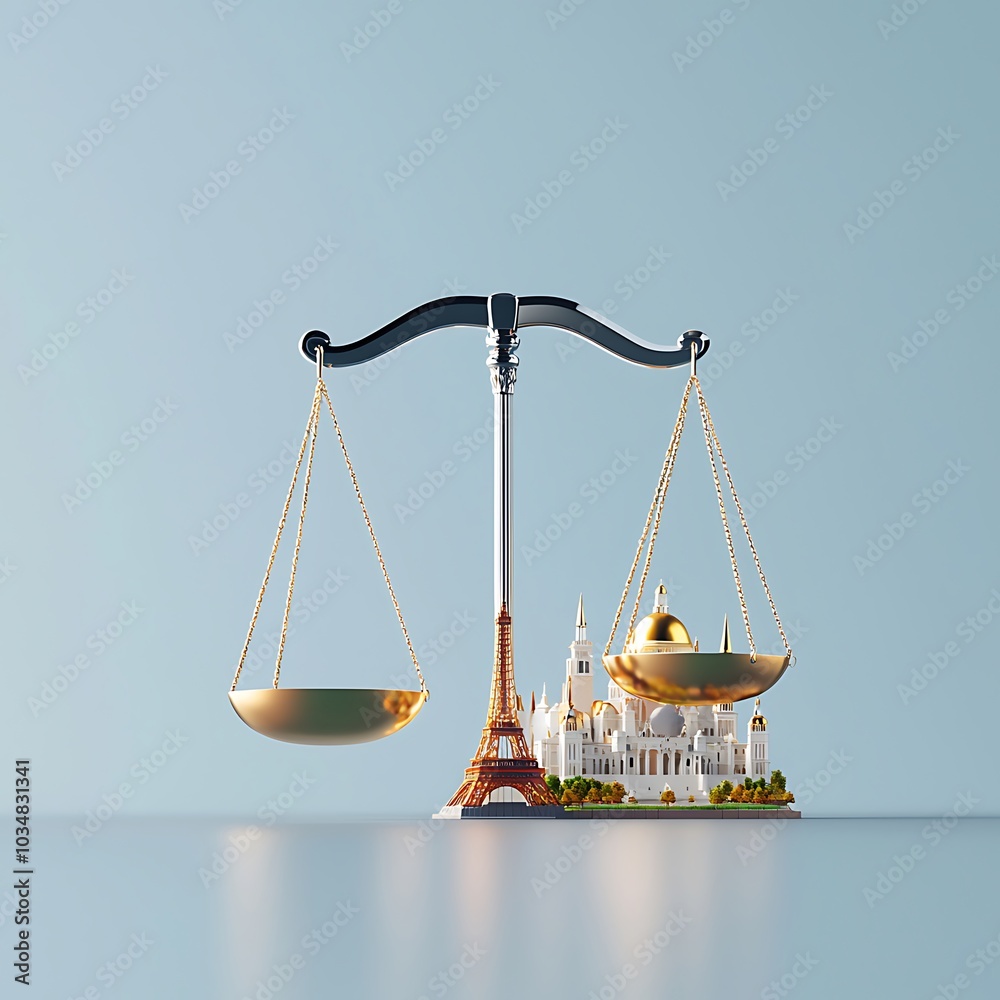Scales of justice hovering over a map of the world representing the ICJ ...