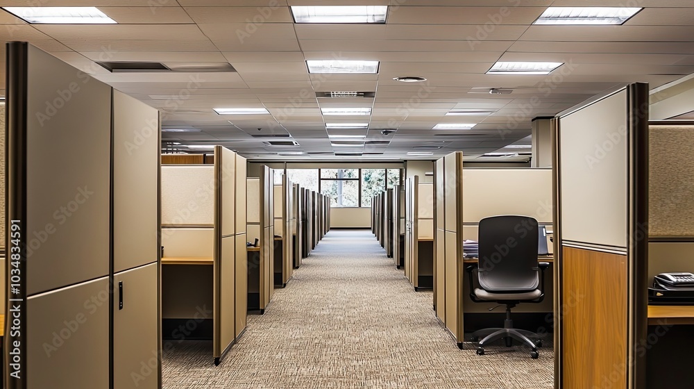 Empty Cubicles in a Modern Office Space Stock Photo | Adobe Stock
