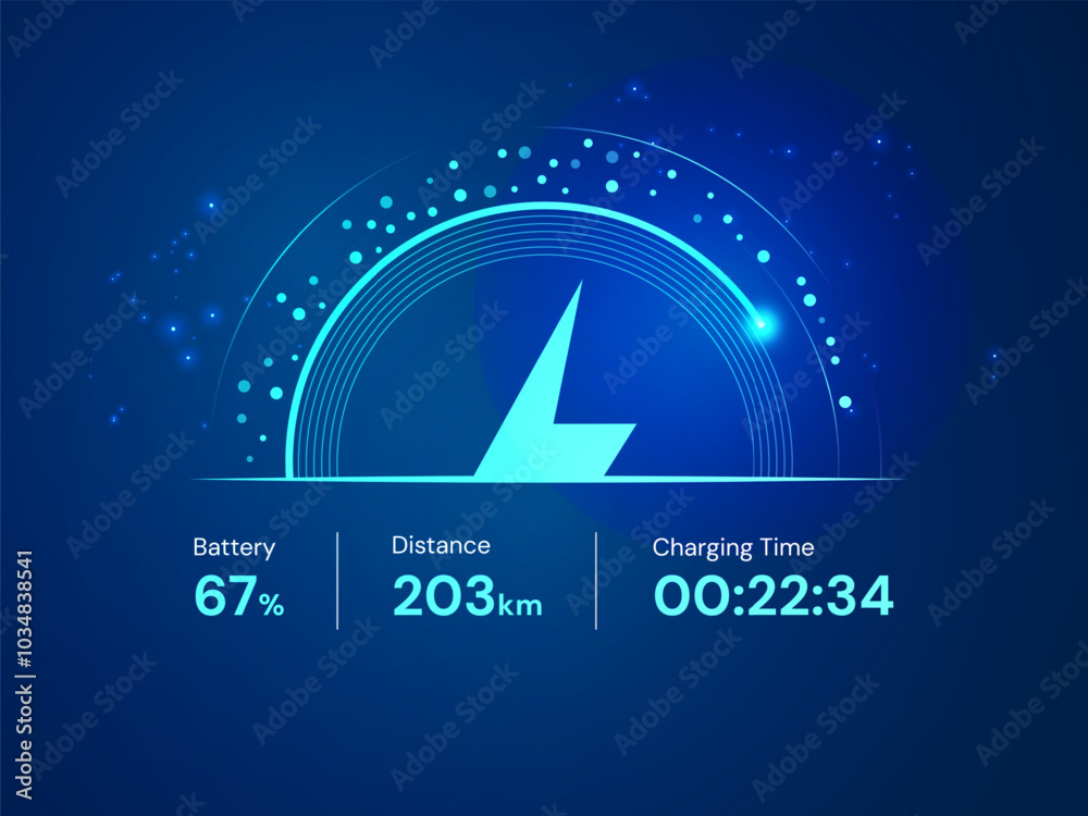 Electric Vehicle battery charging Dashboard Hologram Interface with ...