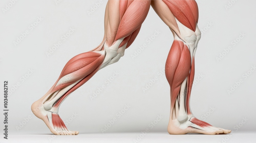 Detailed Anatomy of Muscular Leg with Skeleton Structure for Fitness ...