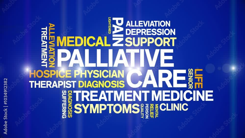 Palliative Care animated word cloud;text design animation tag kinetic ...