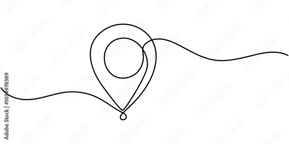 continuous one line google map point route directions and location ...