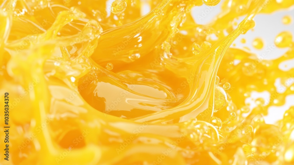 sunshine yellow liquid swirls, 3d computer-generated imagery, lifelike ...