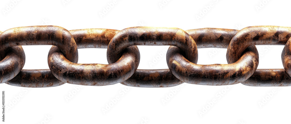 Industrial chain link PNG isolated on transparent background, white ...