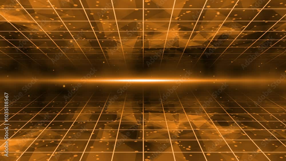 White color 3d grid pattern with horizontal optical flair 3d space ...