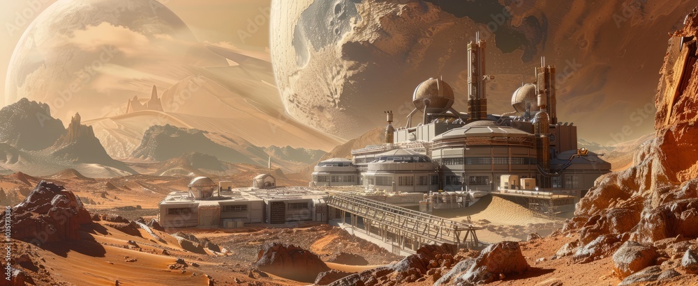 The advanced research facility stands prominently against a stunning ...