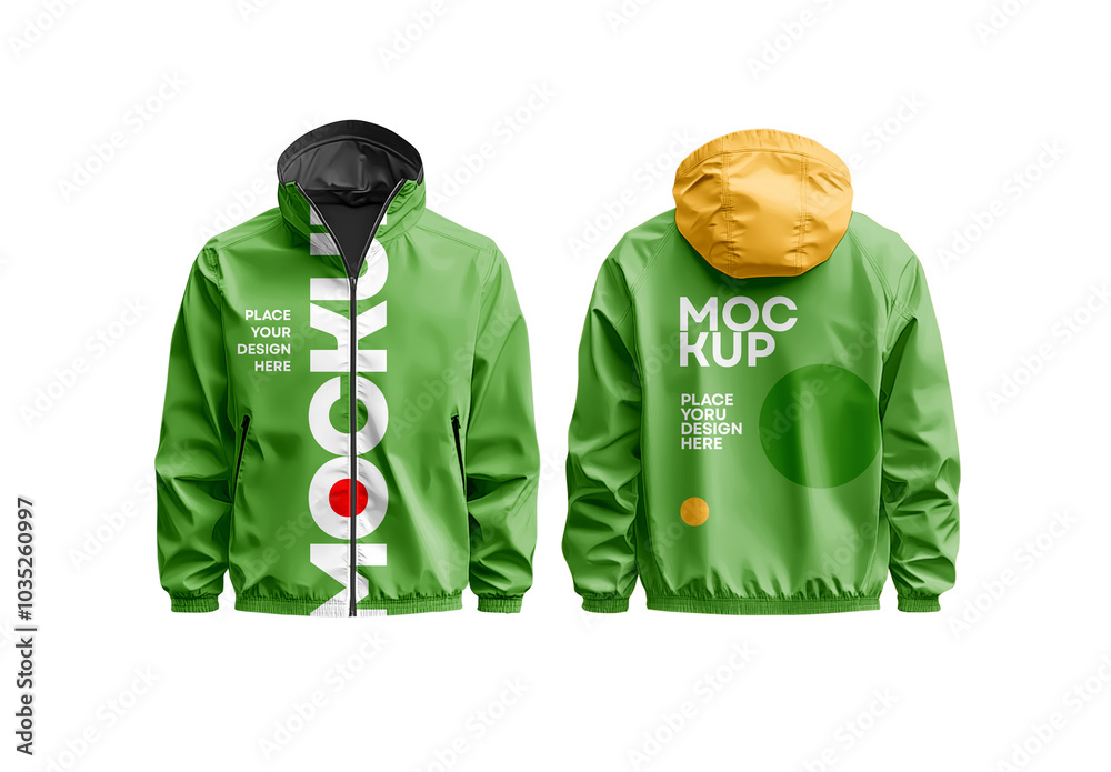 Modelo de Windbreaker Mockup Generated with AI do Stock | Adobe Stock