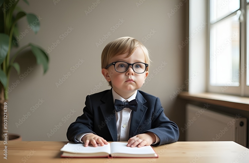 news anchor little boy. funny child headline tv. kids news.a boy in a ...