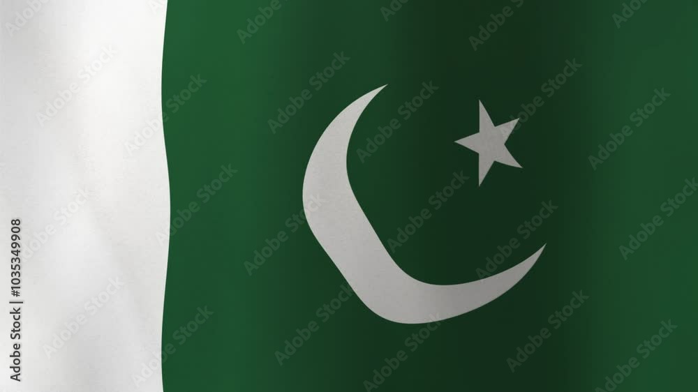 Flag of Pakistan, 4K Seamless Loop Animation. Pakistani Flag 3D Flowing ...