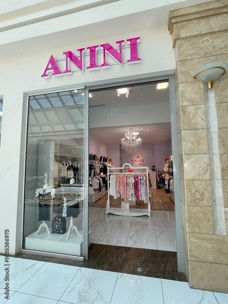 Brand Anini store in shopping mall. Armenian luxury clothing trademark ... Brand Anini store in shopping mall. Armenian luxury clothing trademark ...