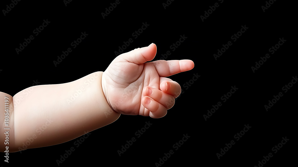 newborn baby hand reaching out, symbolizing start of new journey and ...