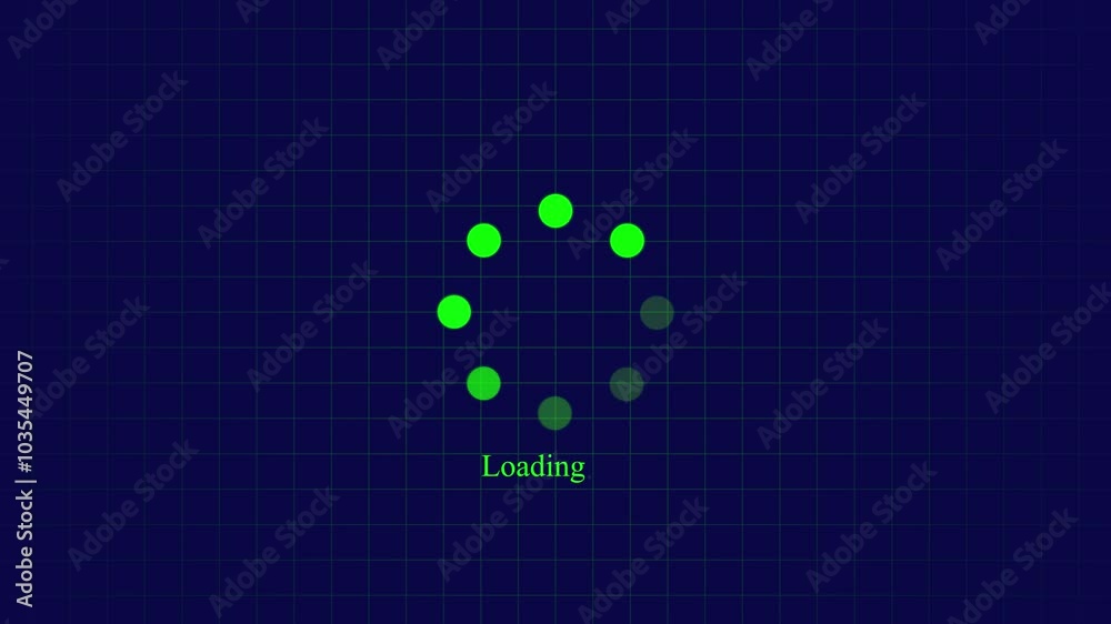 Abstract Loading bar , Green color loading dots circle animation on ...