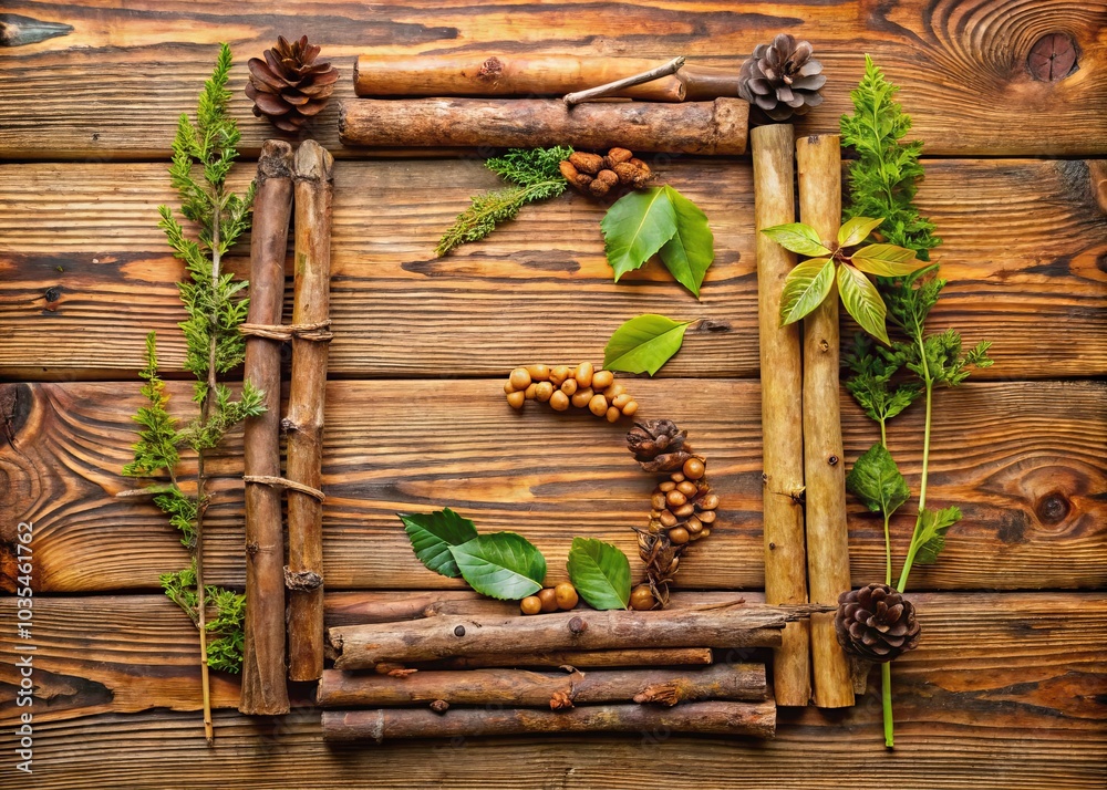 Unique wooden font created from twigs, leaves, and sticks offers a ...