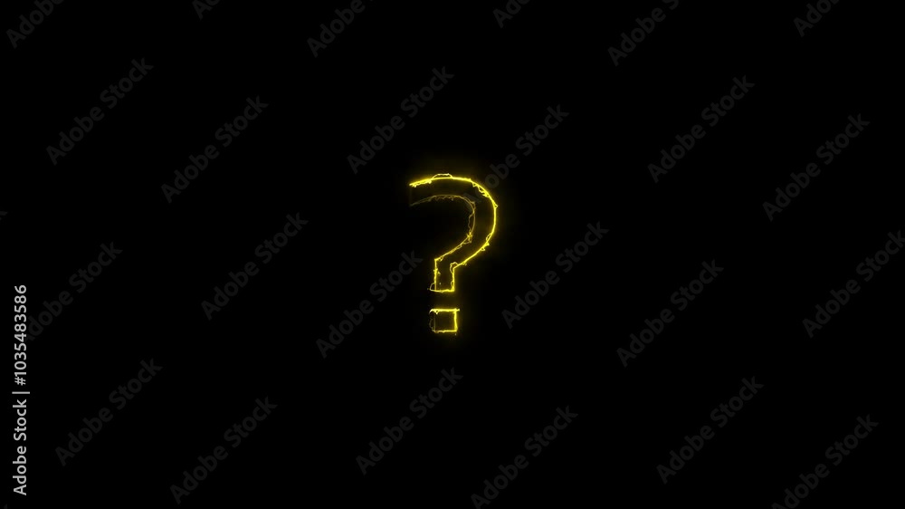 Neon question mark symbol on alpha. neon line question mark icon ...