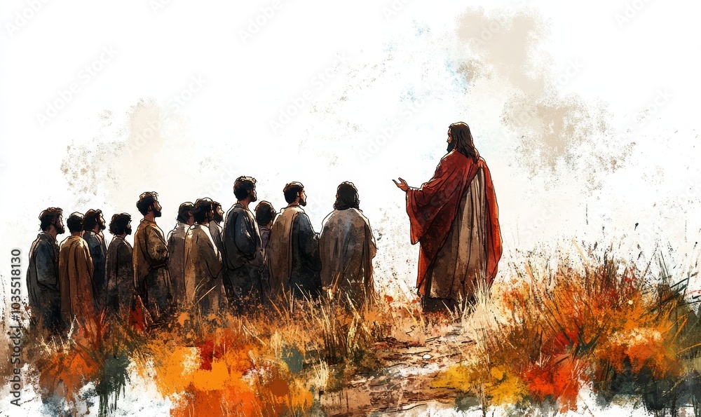 Jesus preaching in Galilee and gathering his disciples. Life of Jesus ...