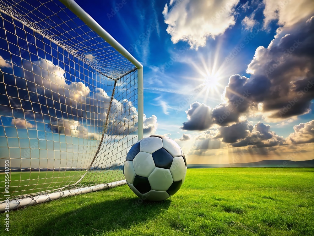 Soccer Ball in Goal - Captivating Landscape Photography of a Soccer ...